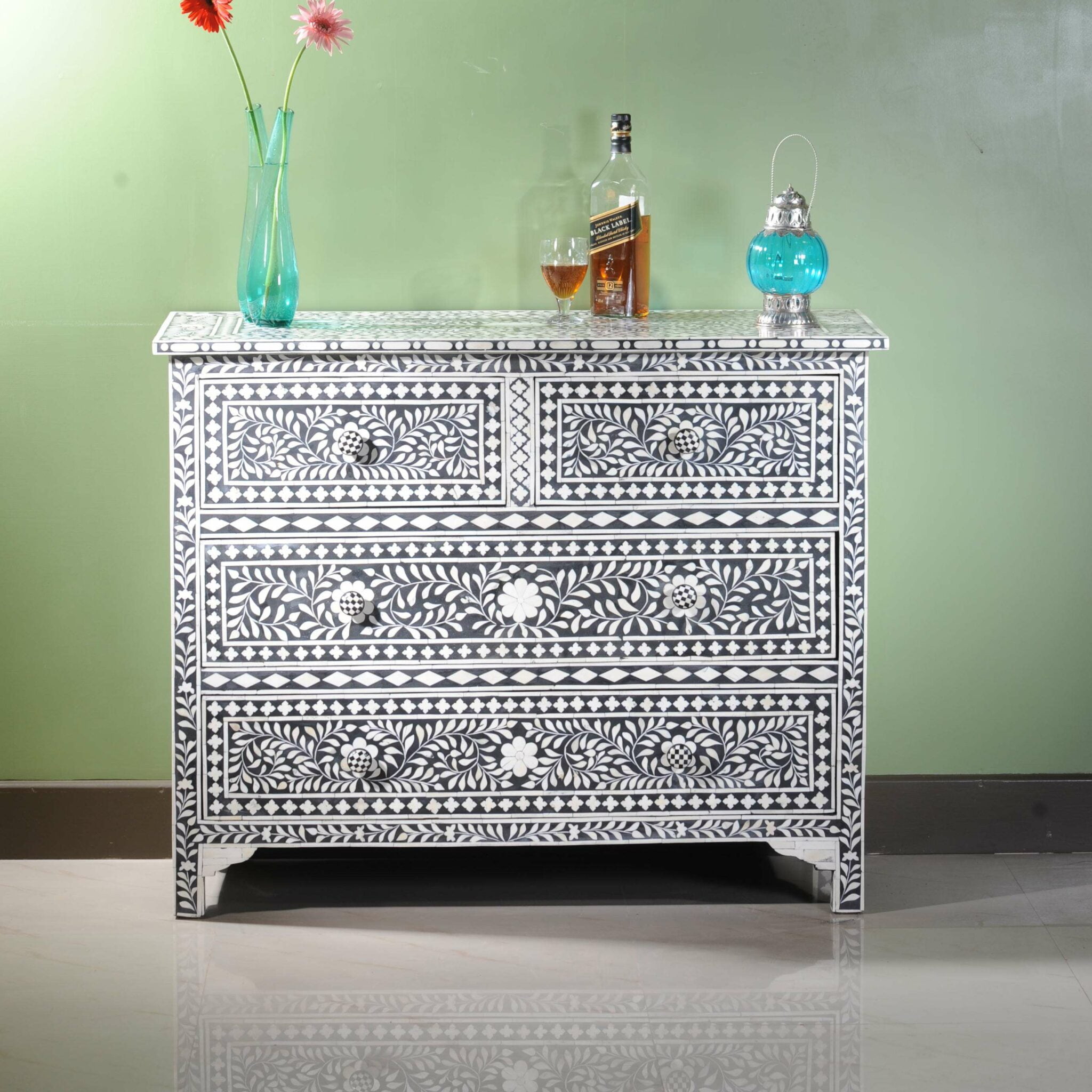 Heritage Bone Inlay Storage Chest - Inlay Furniture